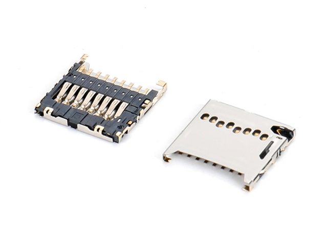 MICRO SD card socket nickel plated shell_CARD READER Series -惠兴力HULYN