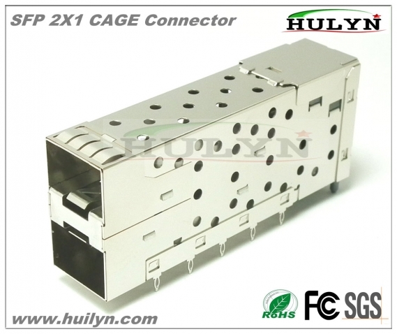 SFP+ Cage 2x1 Connector 10G_SFP/QSFP/XFP Cage Series-惠兴力HULYN