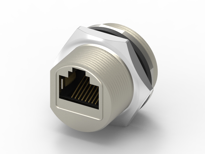 Waterproof RJ45 connector, 8PIN front lock plate type (with shielding ...